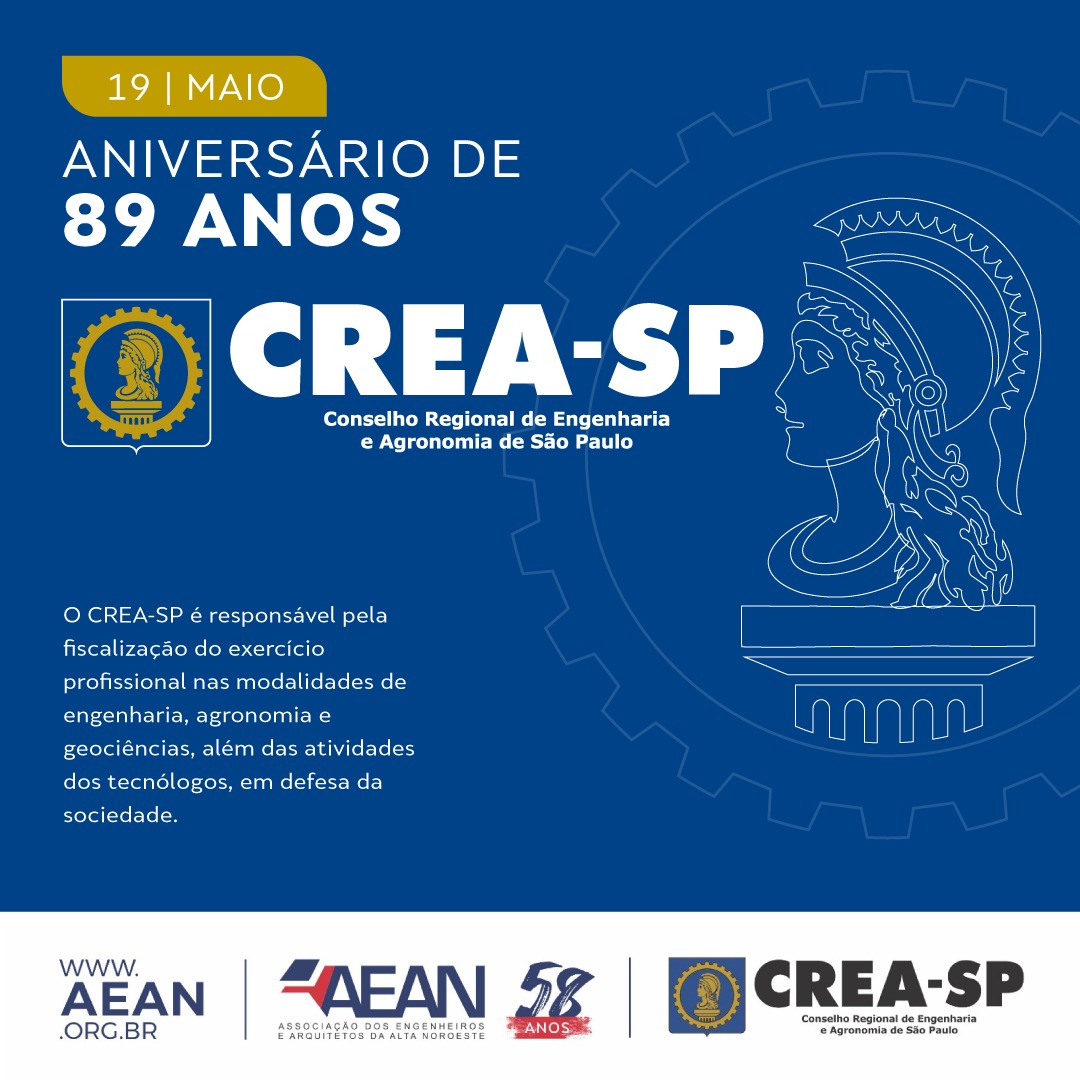 PARABÉNS: Crea-SP completa 89 anos – AEAN